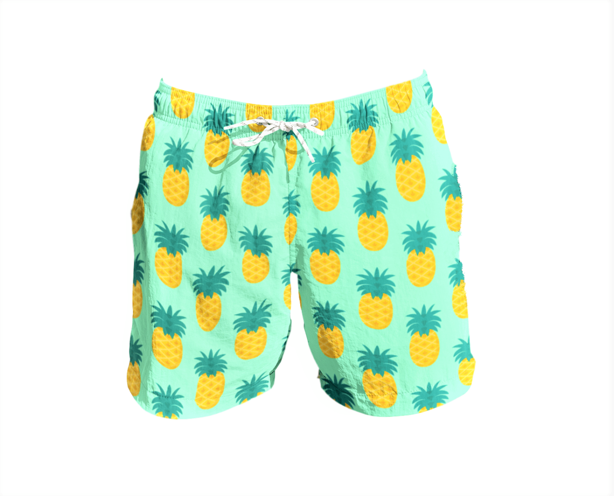Matching Swim Trunks - Pineapple Green - Tiny Tots Kids
