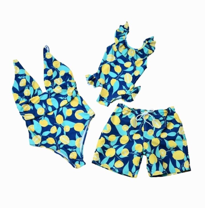 Daddy & Me Swimsuits - Lemon - Tiny Tots Kids